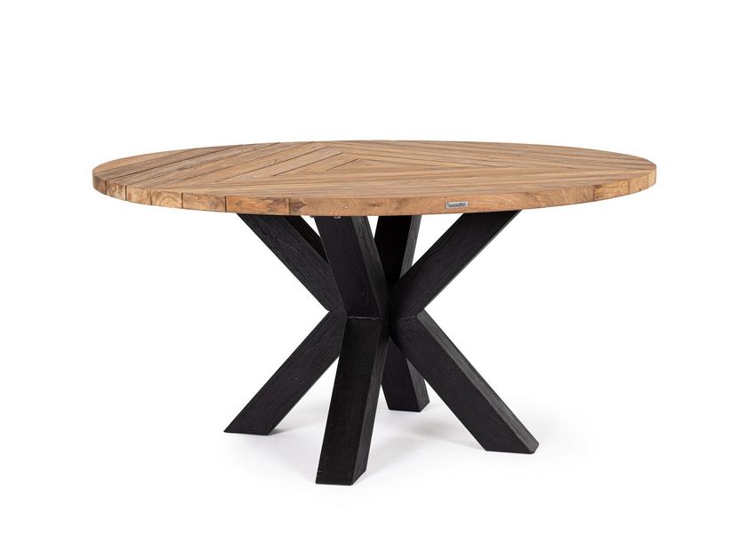 RODERICK Round teak garden table By Bizzotto