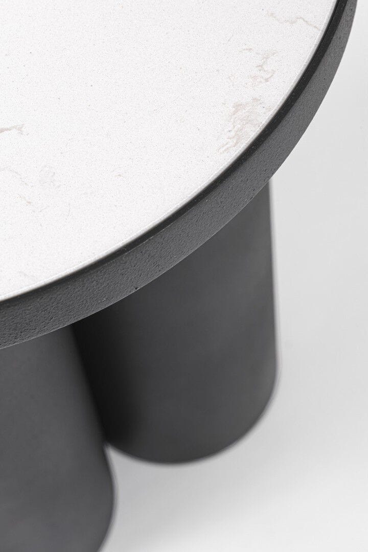 RONDEL Round powder coated steel high side table By Bizzotto