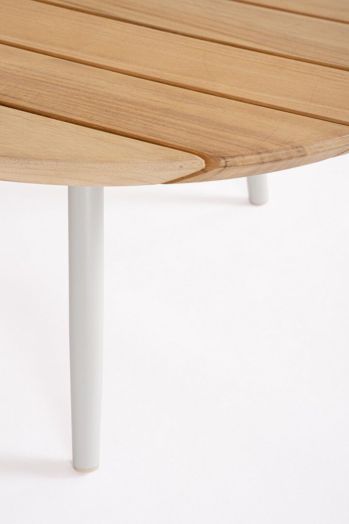 TALAIA Round teak garden side table By Bizzotto