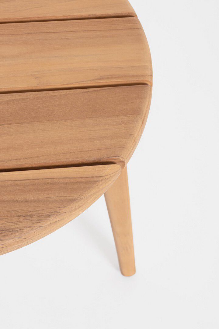 TAMIRES Round teak garden side table By Bizzotto
