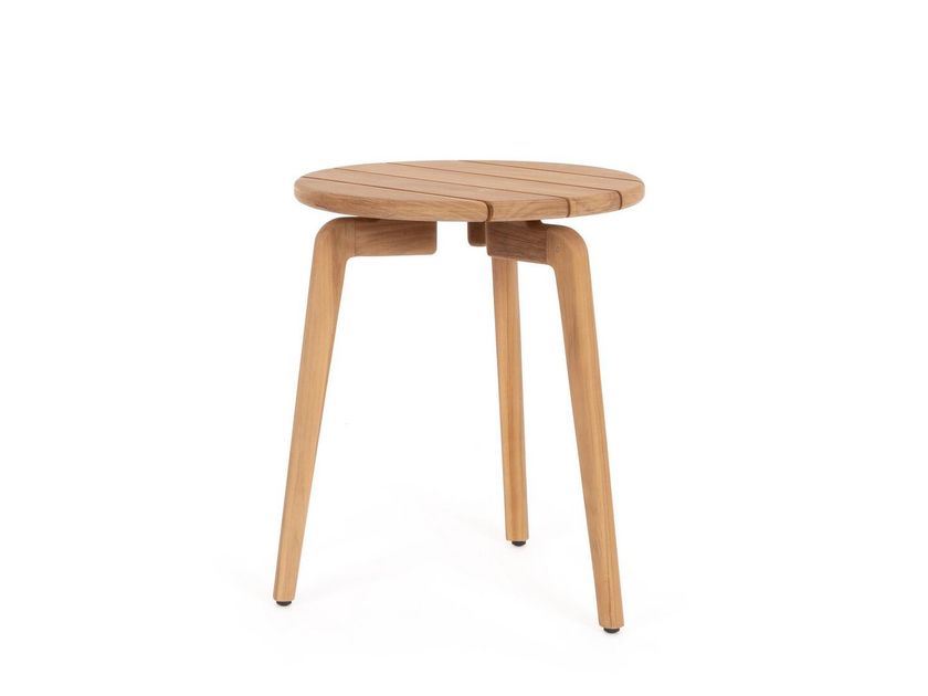 TAMIRES Round teak garden side table By Bizzotto