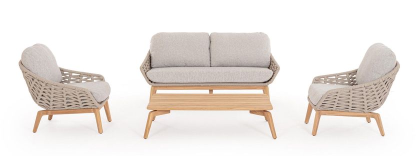 TAMIRES Rectangular teak garden side table By Bizzotto