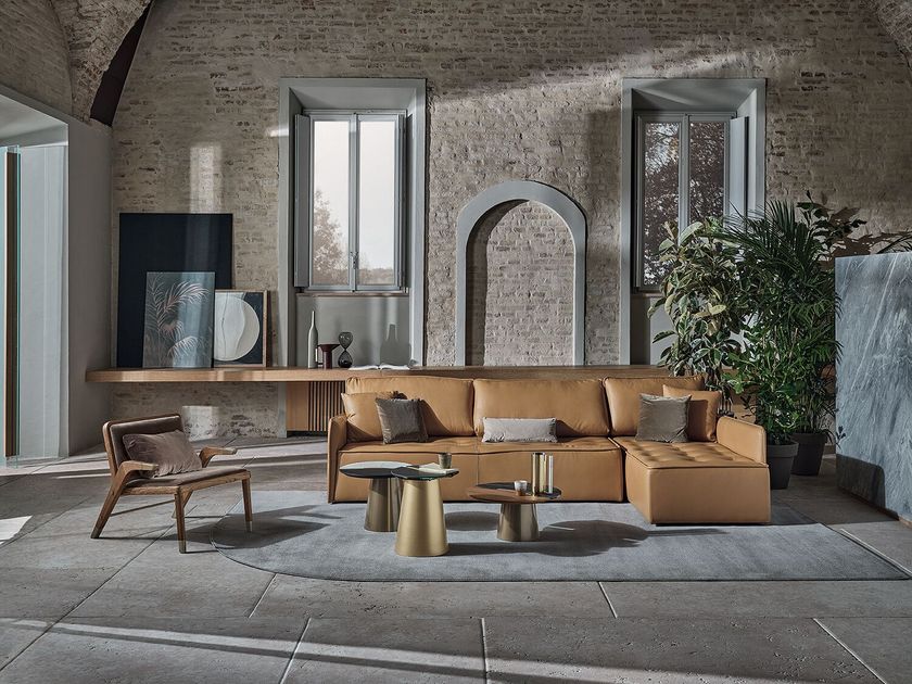 ANTARES Modular fabric sofa with chaise longue By Bontempi Casa ...