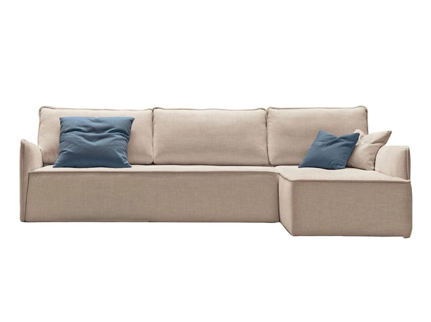 ANTARES Modular fabric sofa with chaise longue By Bontempi Casa | design Marco Corti