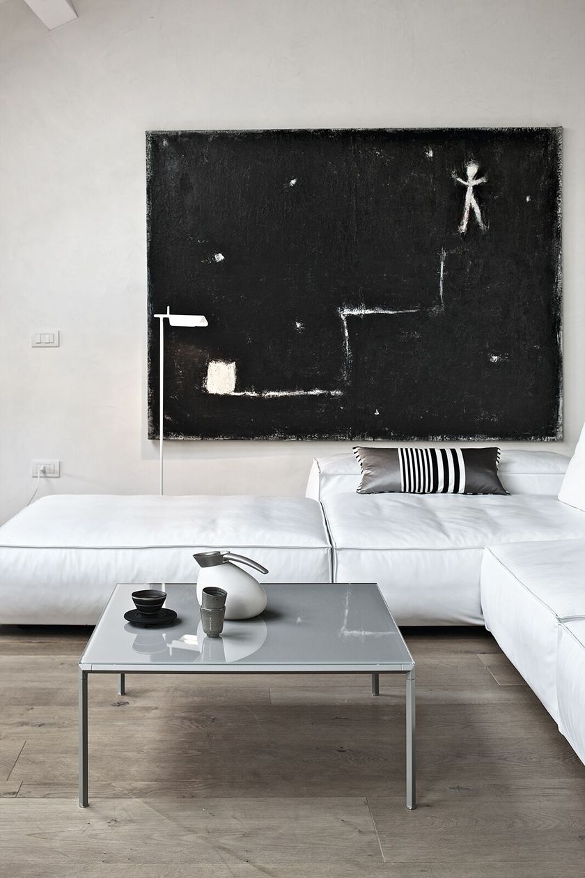 DIAGONAL Low crystal and steel coffee table By Bontempi Casa