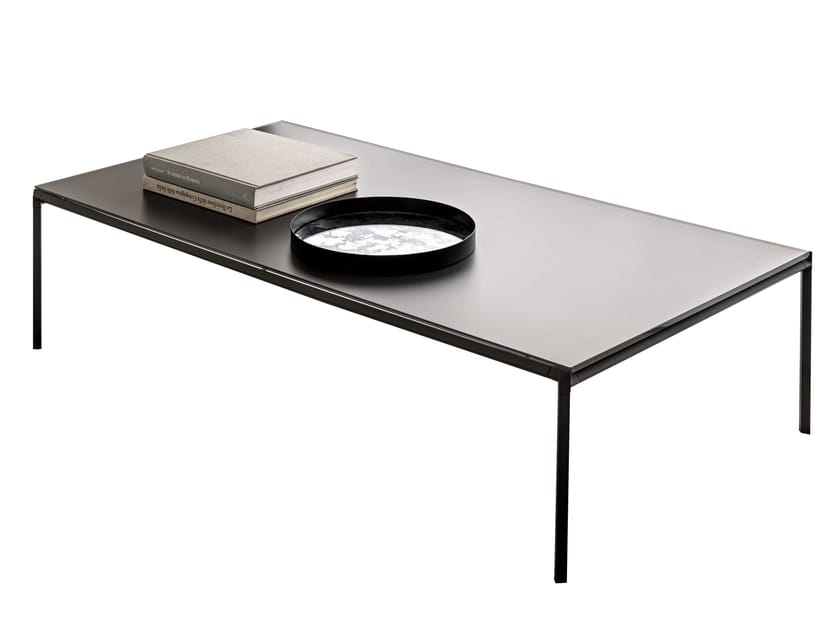 DIAGONAL Low crystal and steel coffee table By Bontempi Casa