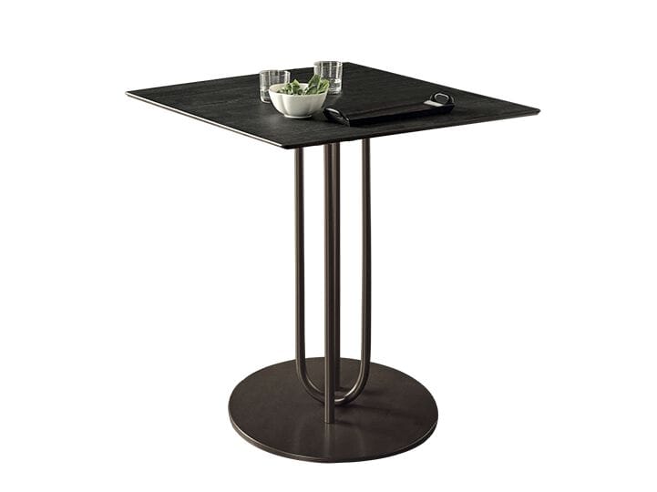 RAIL Square steel and wood garden table By Bontempi Casa