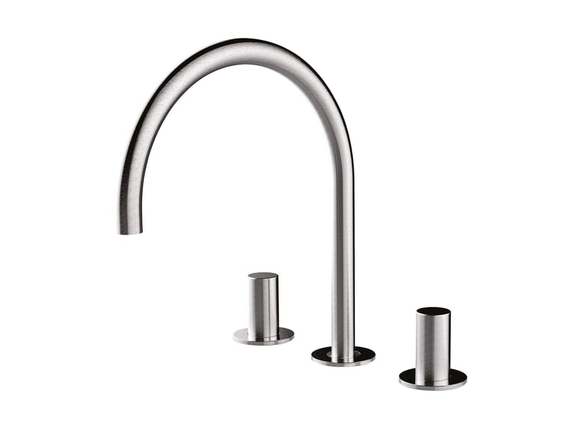 NOBU - INOX AISI 316L Countertop 3 hole stainless steel washbasin tap ...