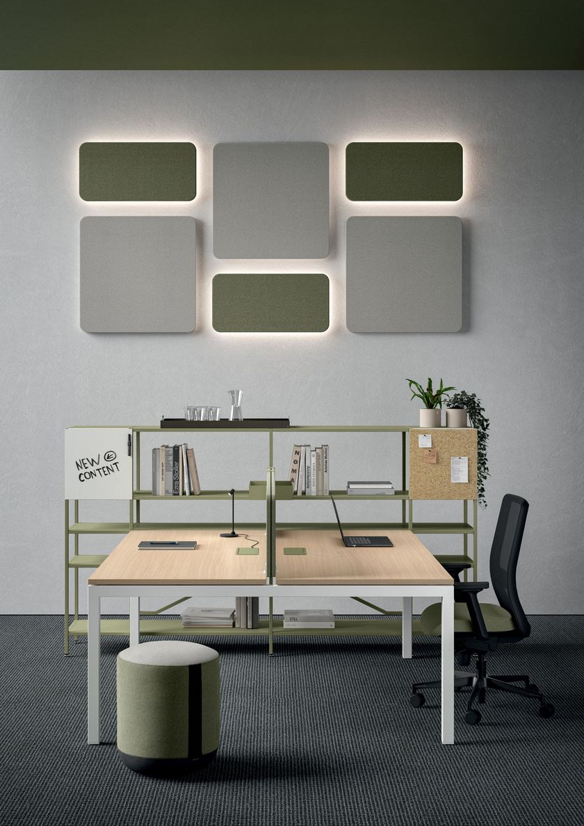 GATE Multiple office desk with desk screens By Bralco