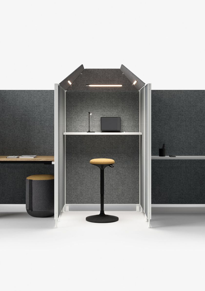 KUBICK Freestanding glass and aluminium office screen By Bralco