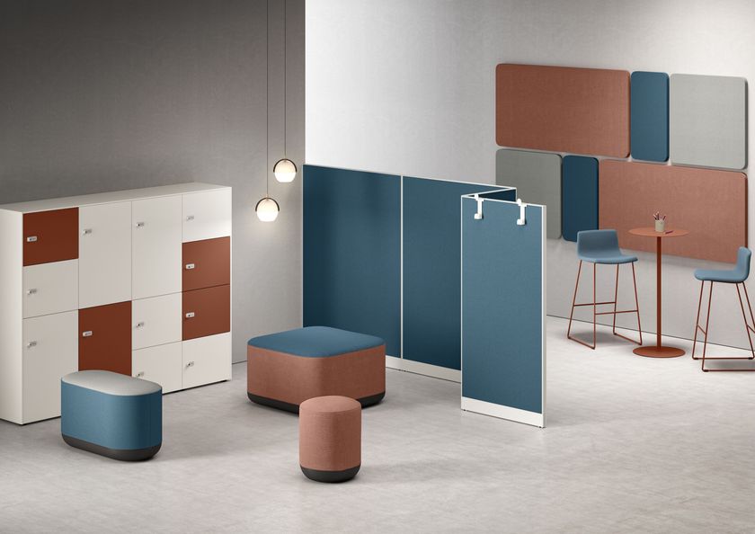 KUBICK Freestanding glass and aluminium office screen By Bralco