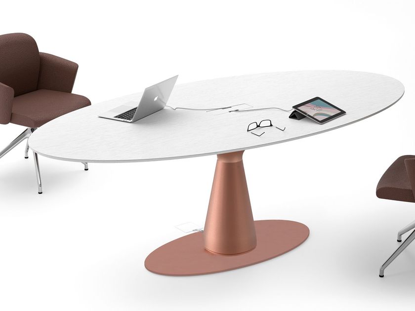 METAR Oval meeting table with cable management By Bralco | design ...