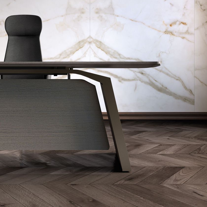 METAR Oak office desk with cable management By Bralco | design ...