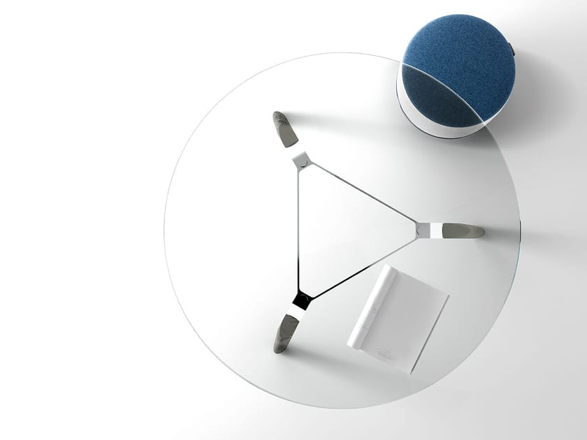 RAIL Round glass meeting table By Bralco | design Gianantonio Perin ...