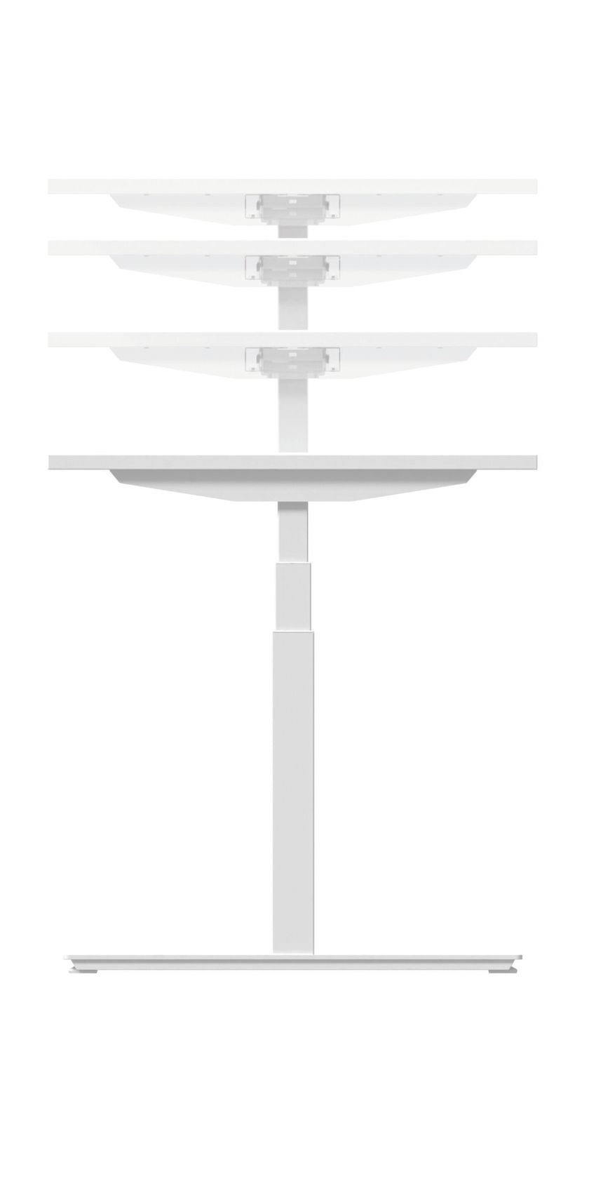 WINGLET Height-adjustable office desk with shelves By Bralco