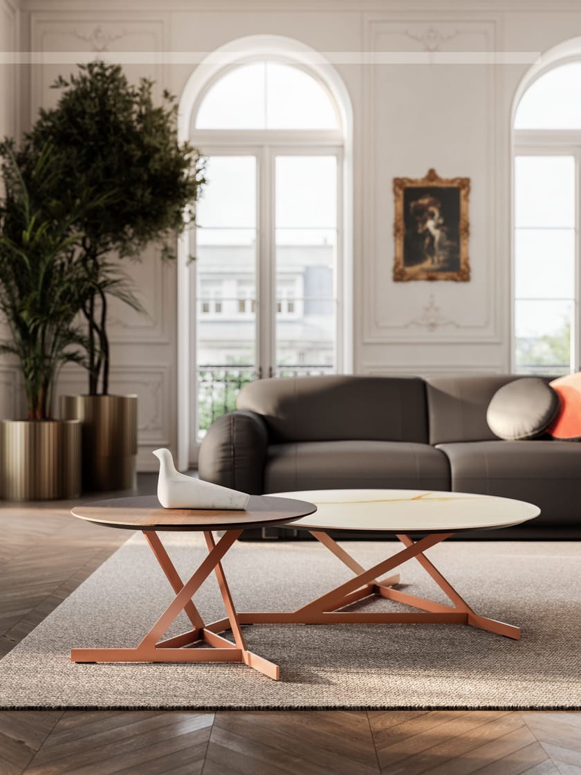 JAGGER Round metal coffee table By Busnelli