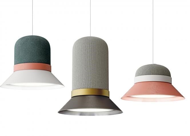 Sound-absorbing pendant lamp BuzziHat By BuzziSpace design Alain Gilles