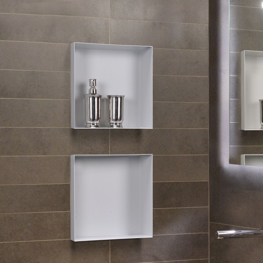 Stainless steel wall niche / bathroom wall shelf C-BOX White By ESS ...