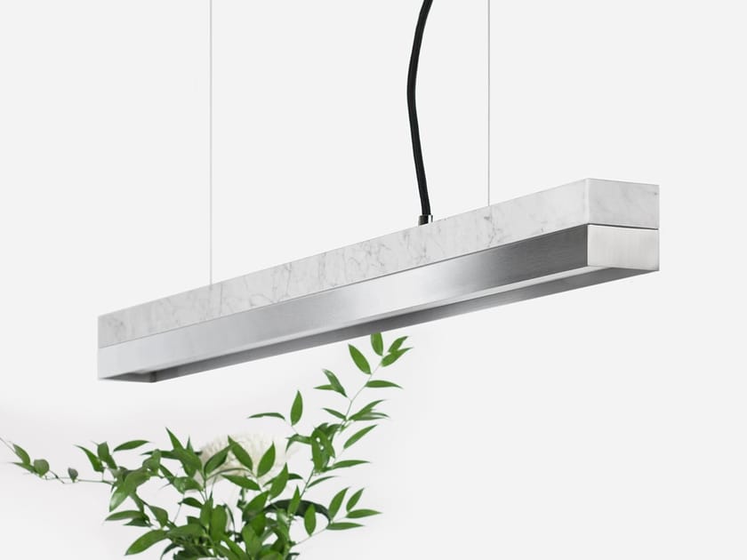 Dimmable LED pendant light (L 92cm) [C2m] CARRARA STAINLESS STEEL By ...