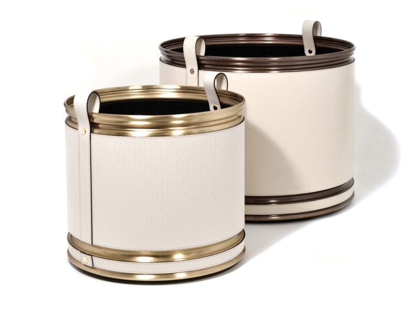 CACHEPOT Cache-pot ronde en cuir By Pinetti