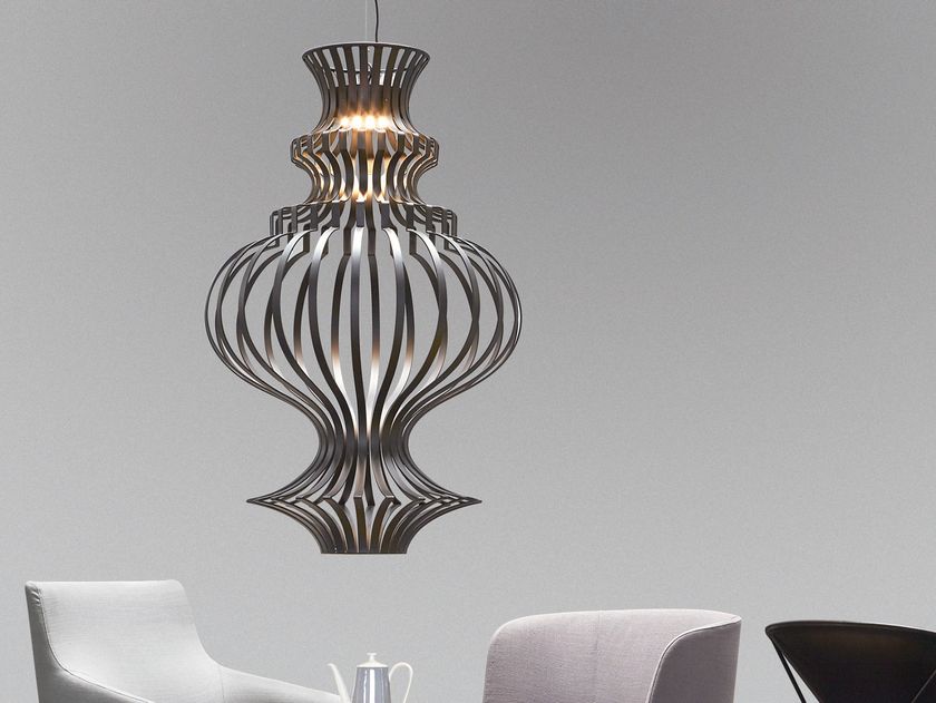 CAGE LED metal pendant lamp By M.M. Lampadari | design Massimo Zazzeron