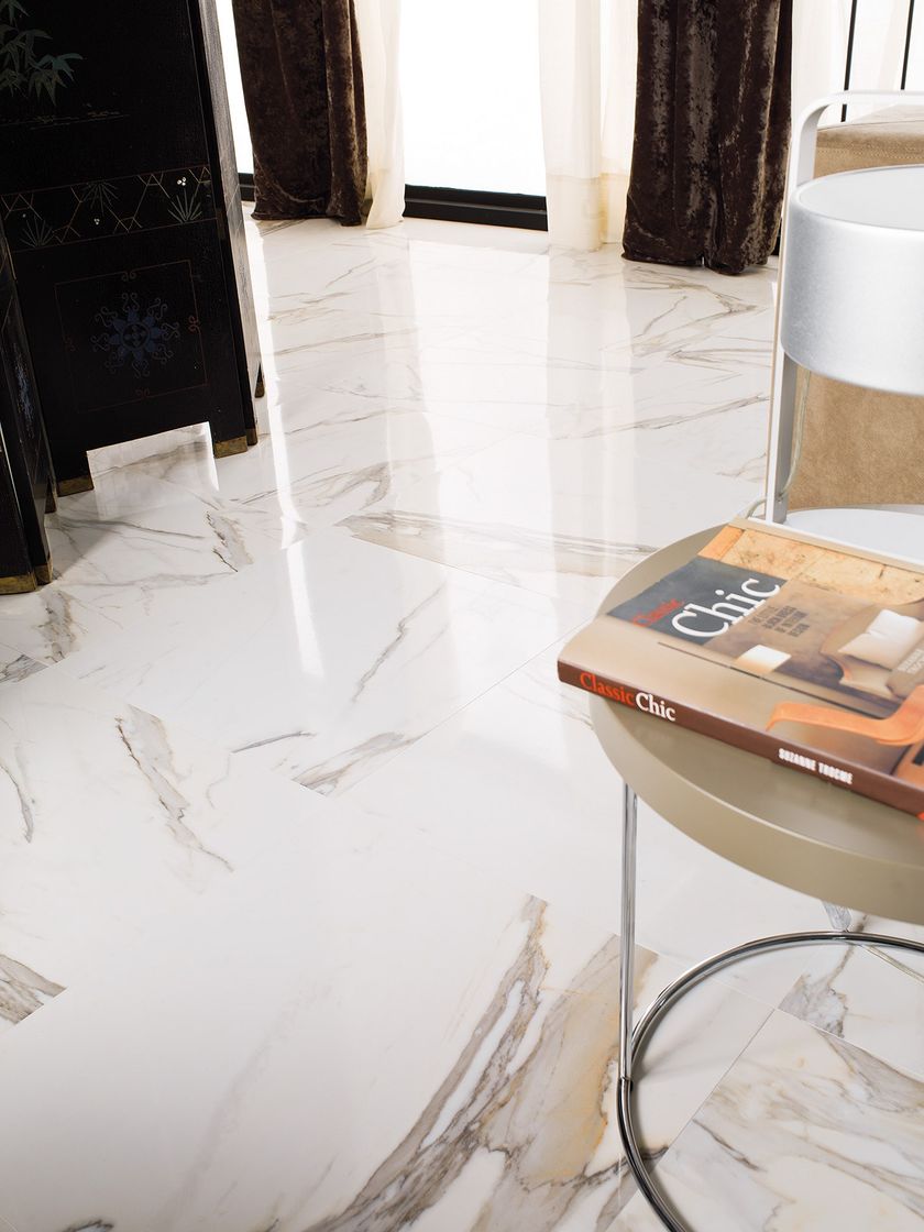 Porcelain stoneware wall/floor tiles with marble effect CALACATA GOLD ...