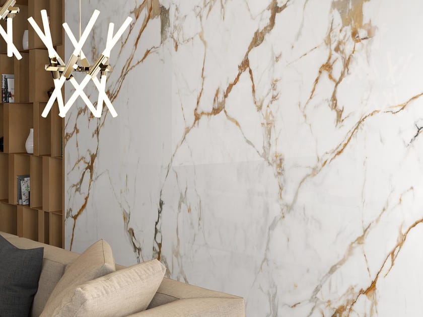 Pavimento/rivestimento in ceramica effetto marmo CALACATTA GOLD By Arklam