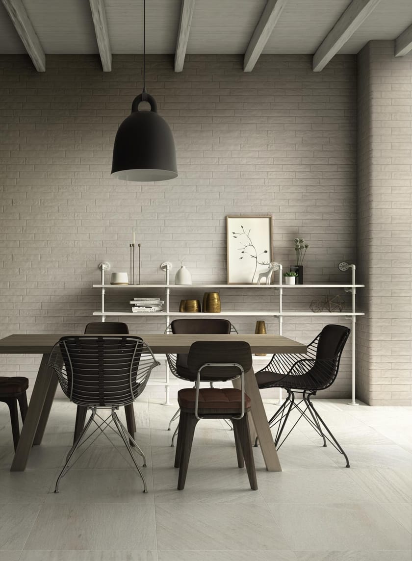Porcelain stoneware wall tiles with brick effect CALCE By Ragno