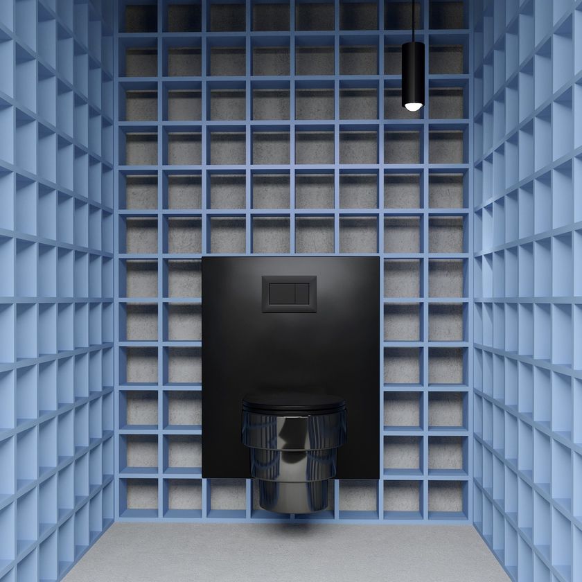 Wall-hung ceramic toilet CALLIPYGE BLACK Callipyge Collection By Trone