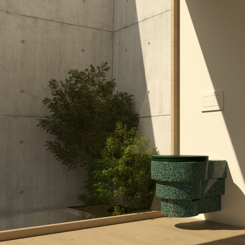 CALLIPYGE ÉCAILLÉ VERT WC suspendu en céramique By Trone