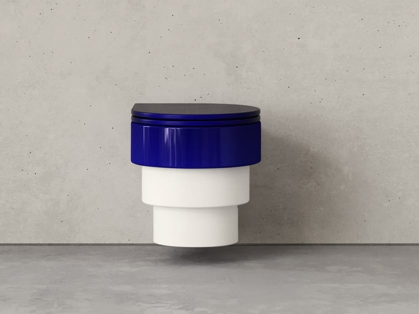 Wall-hung ceramic toilet CALLIPYGE BLUE & WHITE Callipyge Collection By ...