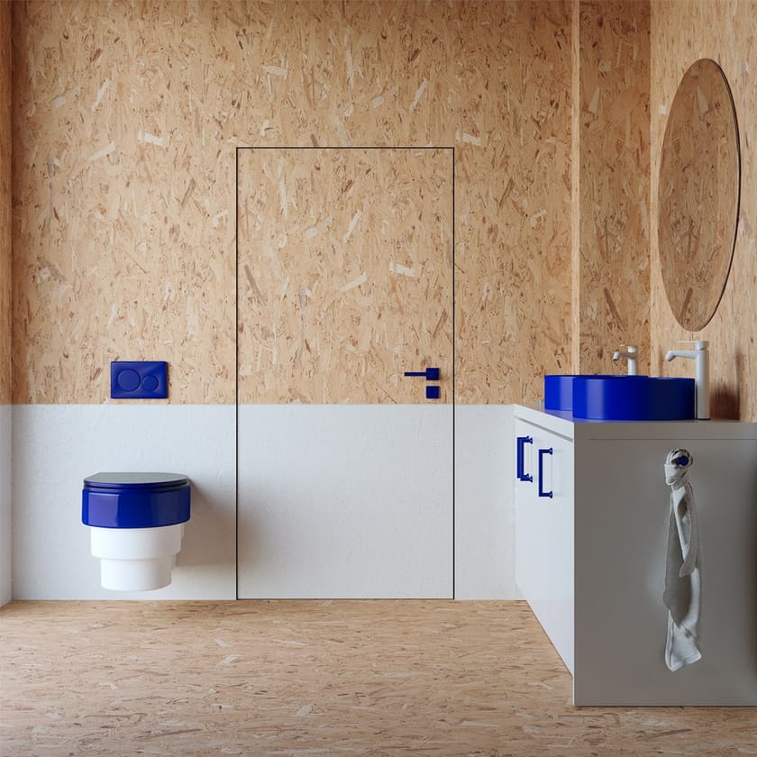 Wall-hung ceramic toilet CALLIPYGE BLUE & WHITE Callipyge Collection By ...