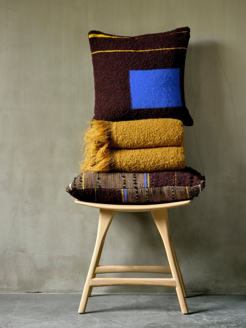 Plaid uni en tissu CAMEL ALPONE By Ethnicraft design Dawn Sweitzer