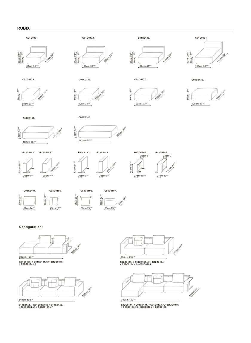RUBIX Sectional leather sofa By CAMERICH
