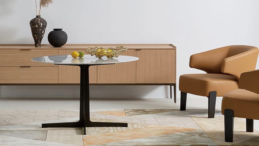 VARY Round wood veneer table By CAMERICH