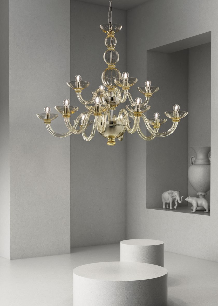 Glass chandelier CANDIANO By Sylcom
