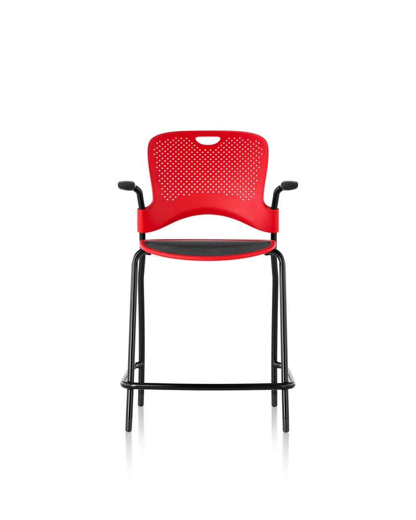 CAPER Stackable high Nylon® stool with armrests By Herman Miller ...