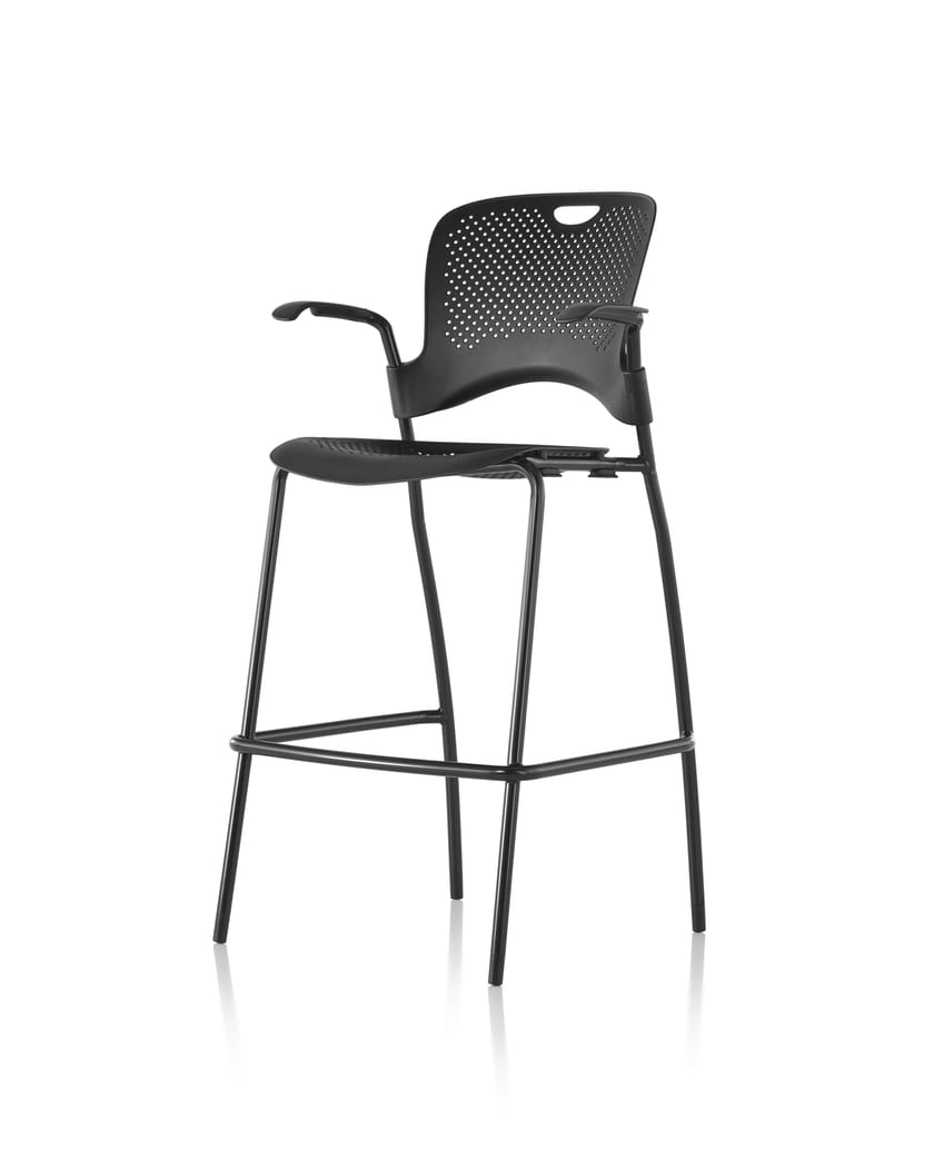 CAPER Stackable high Nylon® stool with armrests By Herman Miller ...