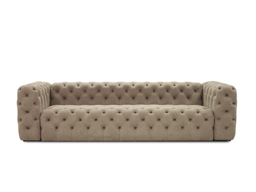 CAPITON CONTEMPORAIN 3 seater tufted velour sofa By Crearte Collections