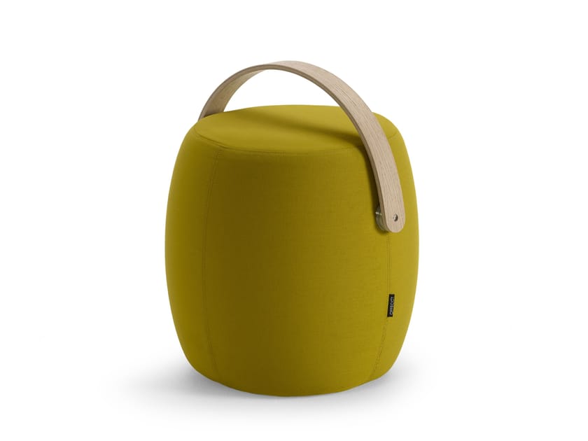 CARRY ON Upholstered round fabric pouf By Offecct | design Mattias Stenberg