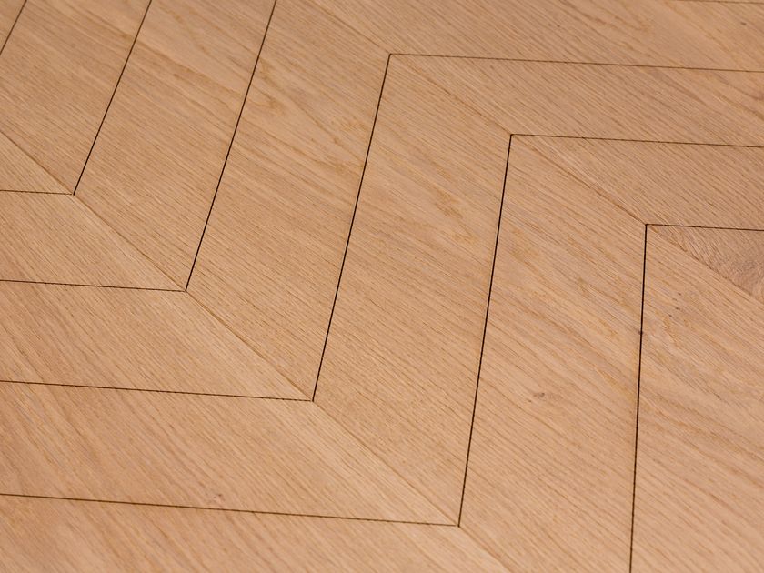 CARVING CHEVRON I - VULC. MEDIUM WHITE Oak flooring By mafi