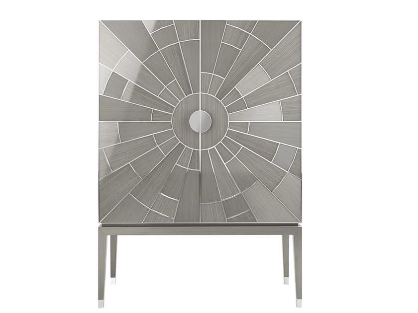 Wood veneer tall cabinet with doors CASABLANCA By Frato