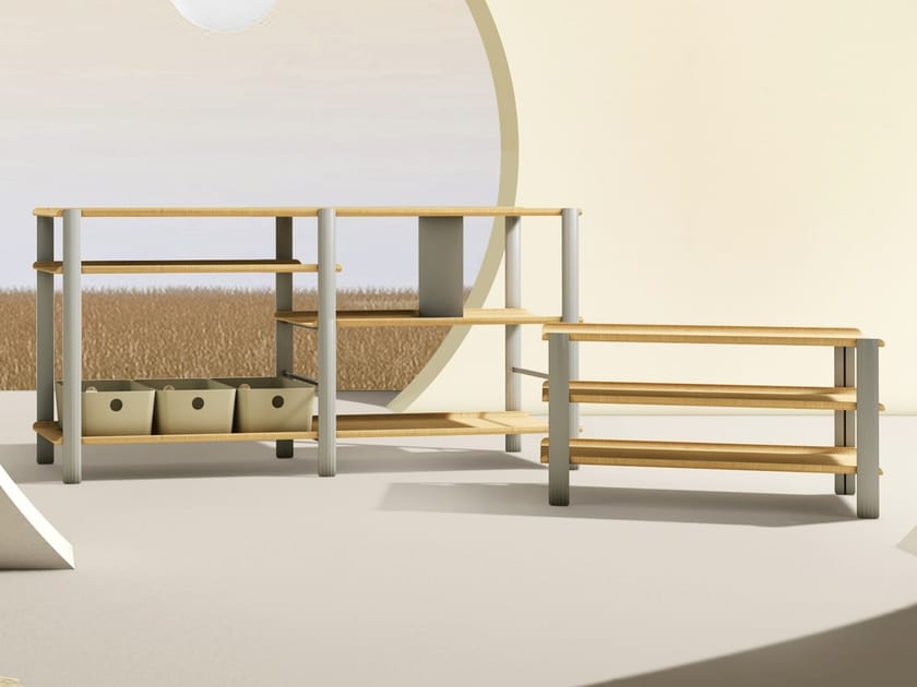 Open bamboo shelving unit CASCADE By ZENS Lifestyle design Michael Young