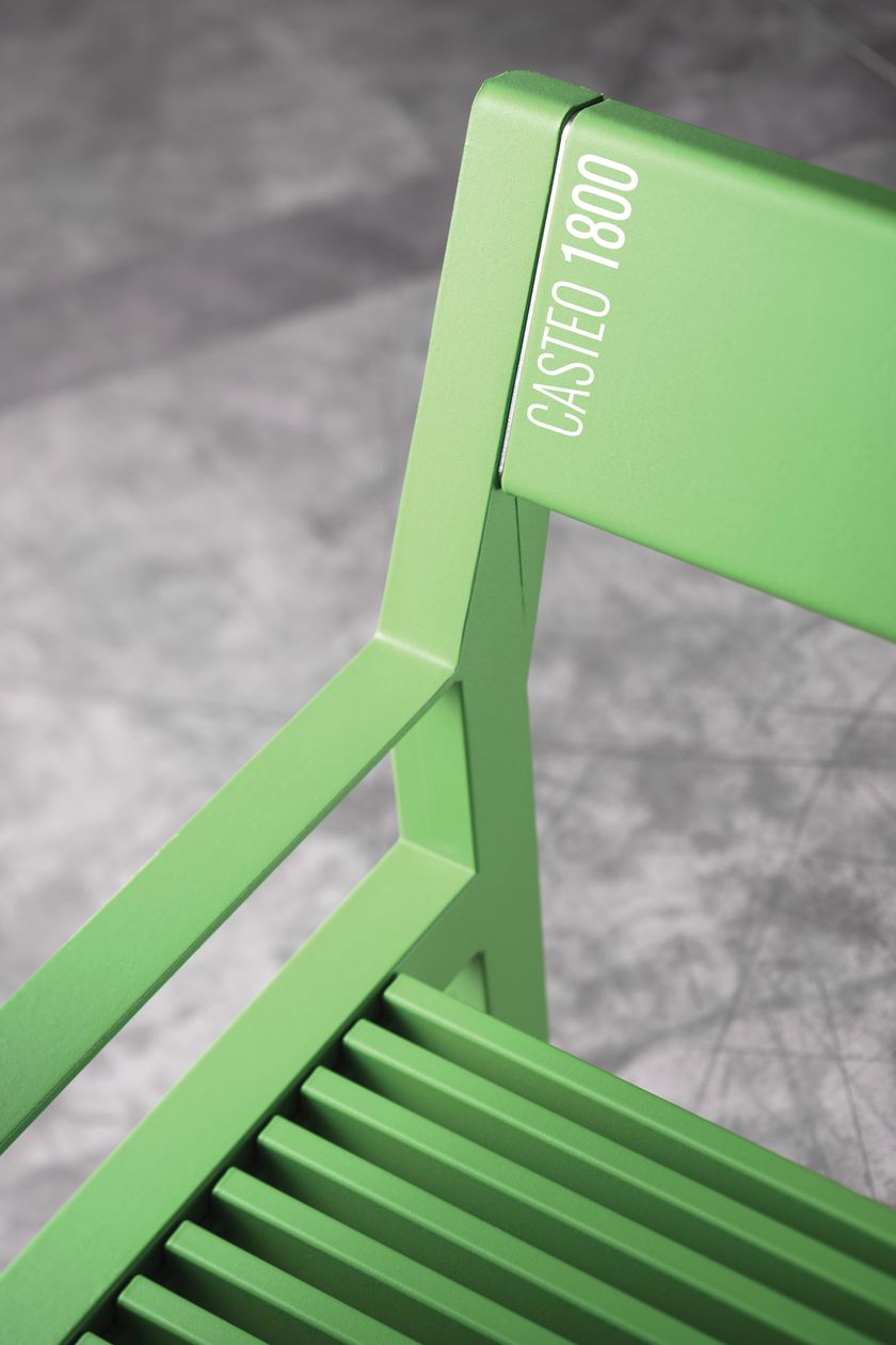 CASTEO Steel Bench with armrests with back By City Design