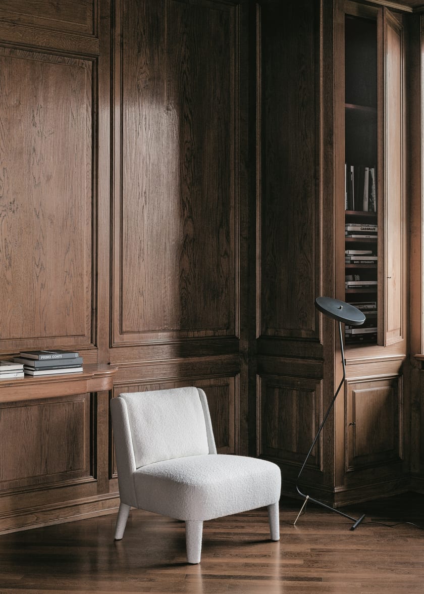 Upholstered fabric armchair CECILE By Meridiani