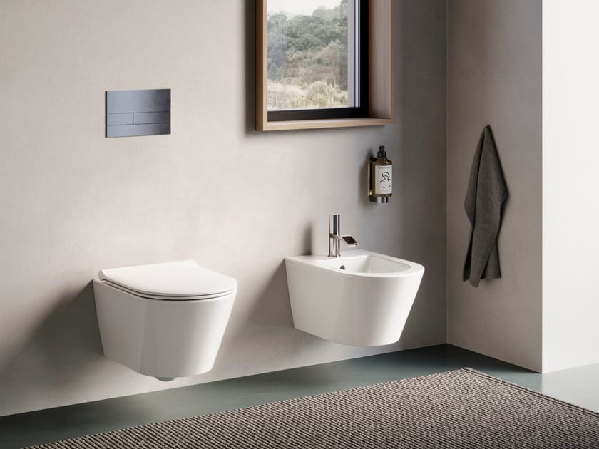 ZERO 50x35 Rimless wall-hung toilet By CERAMICA CATALANO