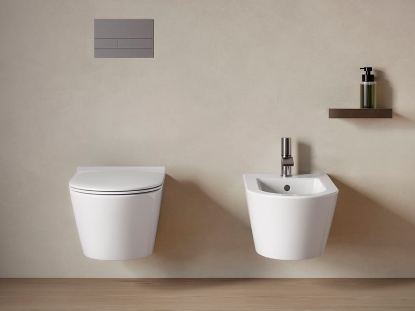 ZERO 50x35 Rimless wall-hung toilet By CERAMICA CATALANO