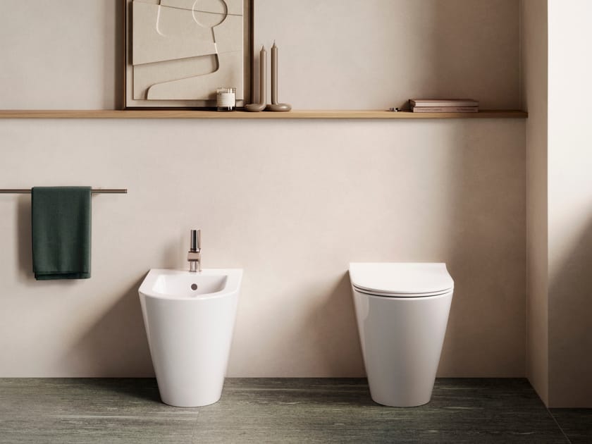 ZERO 55x35 Floor mounted bidet with overflow By CERAMICA CATALANO