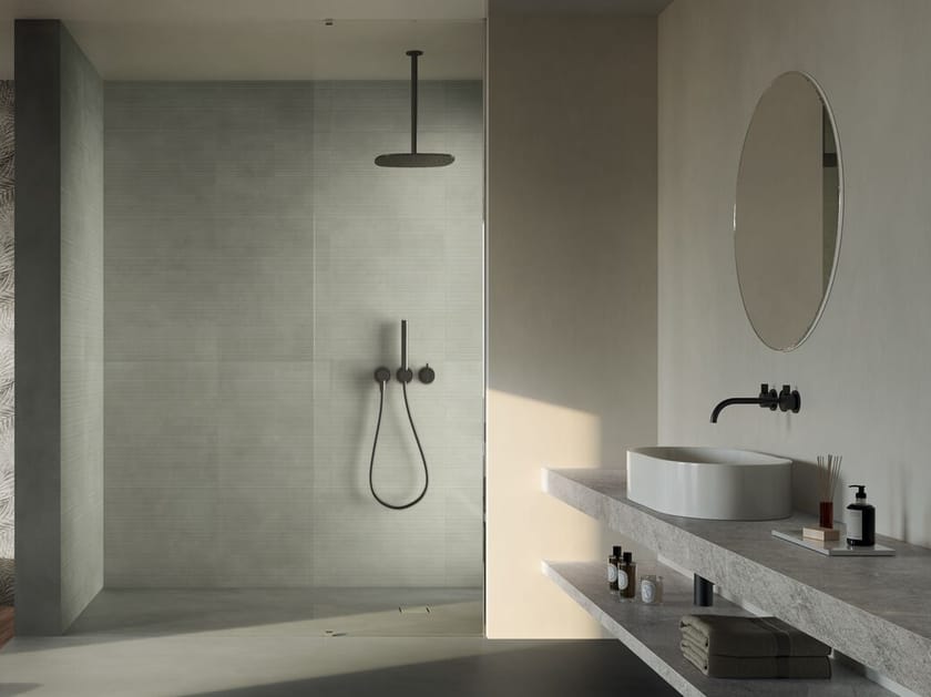 HOMESCAPE - MATCHA Porcelain stoneware wall/floor tiles with concrete ...