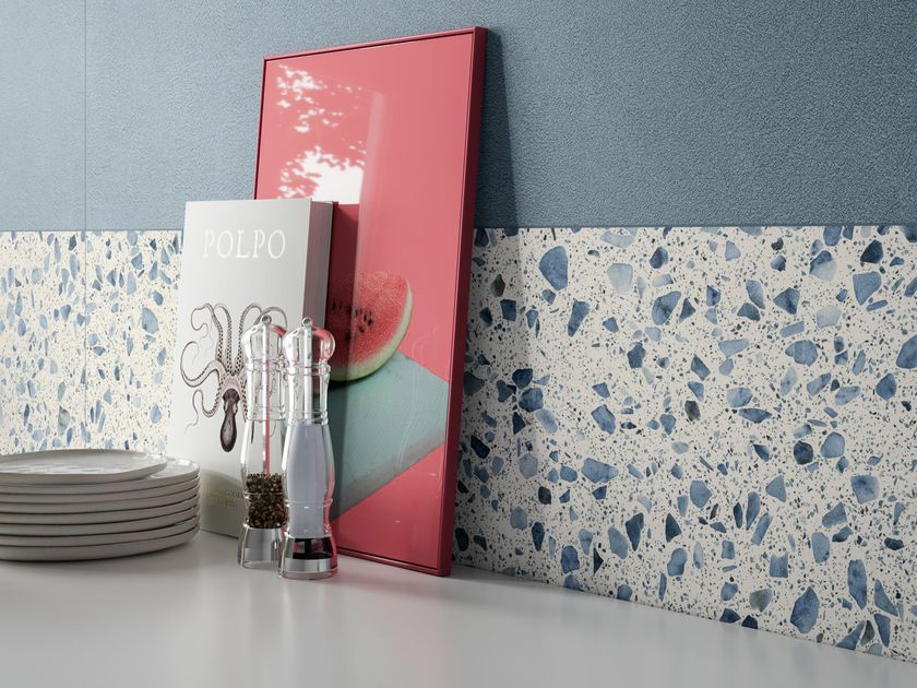 IRO NEXT NAVY Porcelain stoneware wall/floor tiles terrazzo effect By ...